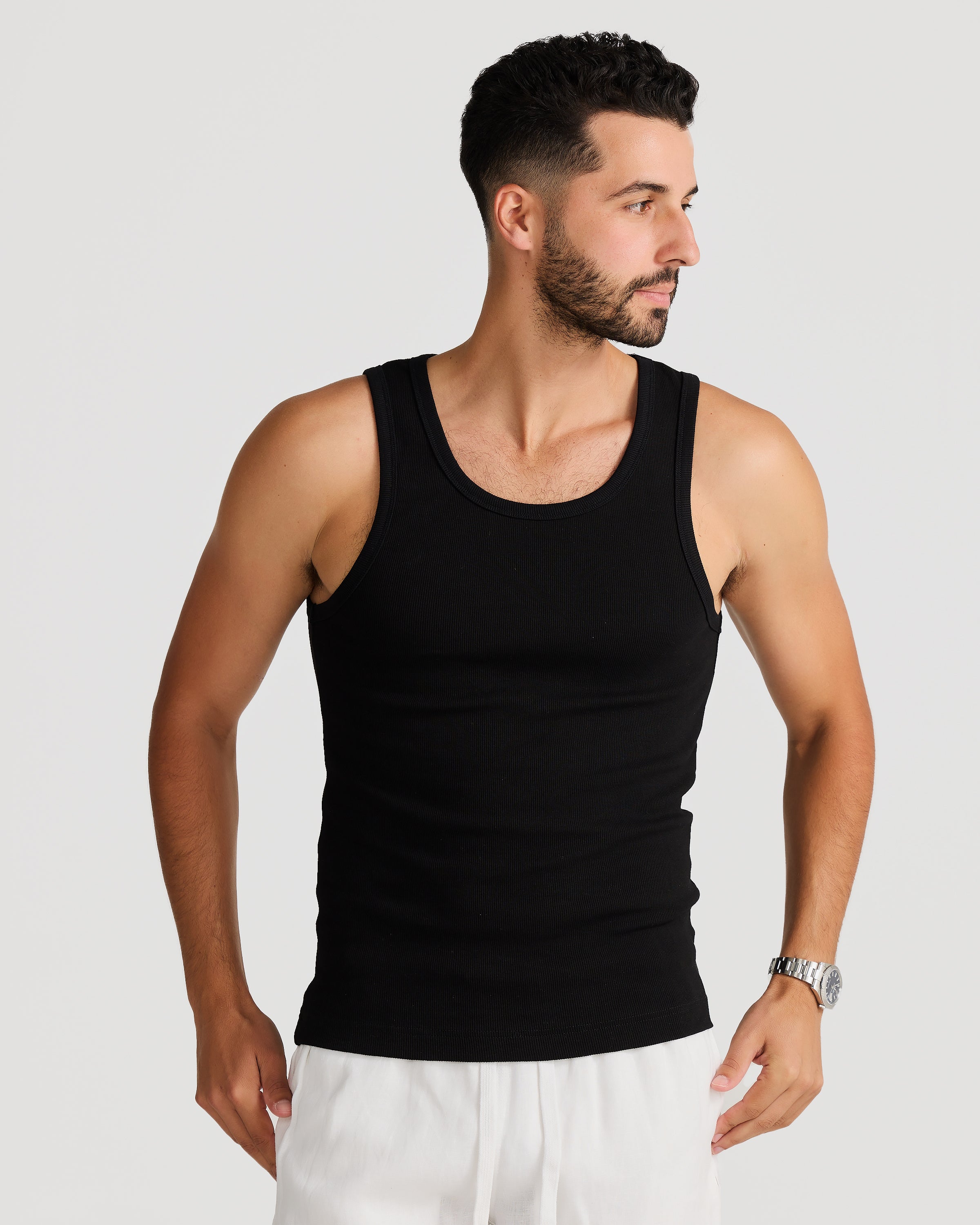 Rib Singlet Black – Vacay Swimwear